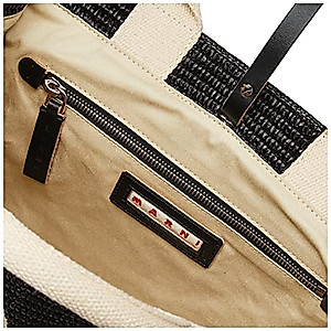 MARNI(マルニ) Women Tote Bag, Black+Natural, One Size