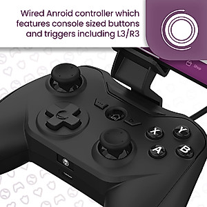 Rotor Riot Gaming Controller for Android – Wired Android Gamepad with Triggers, Power Pass Through Charging, D-Pad - Handheld Game Console Accessory with ZeroG Mobile Device Holder