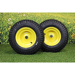 (Set of 2) 16x6.50-8 Tires & Wheels 4 Ply for Lawn & Garden Mower Turf Tires .75" Bearing. (Because we supply a precision ball bearing the shaft must be clean and straight for them to fit properly)
