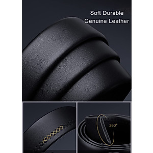 VANNANBA Leather Ratchet Belts for Men Fashion Automtic Buckle Waist Belt,Mens Belt with Gift Box