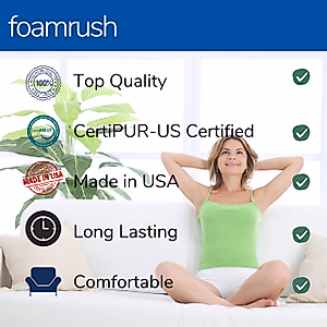 FoamRush 8-Inch Queen (60" x 80") High Density Foam RV Mattress Replacement, Extra Firm, Pressure Relief Support, Travel Camper Trailer Truck, Made in USA, CertiPUR-US Certified, Cover Not Included