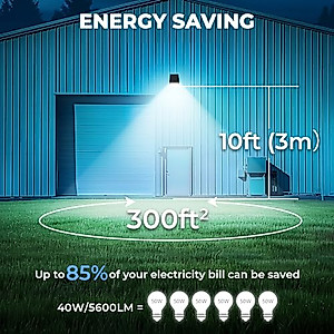 CINOTON 40W LED Wall Pack Light with Dusk to Dawn Photocell and 240W/150W/100W LED Parking Lot Light Outdoor Arm & Slipfitter Mount