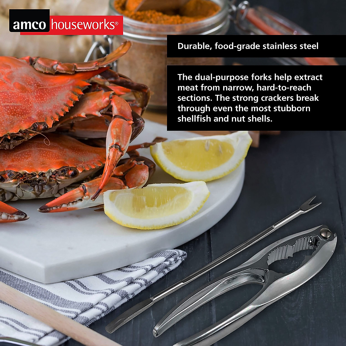 Amco Seafood Tool Set, 1 EA, Silver