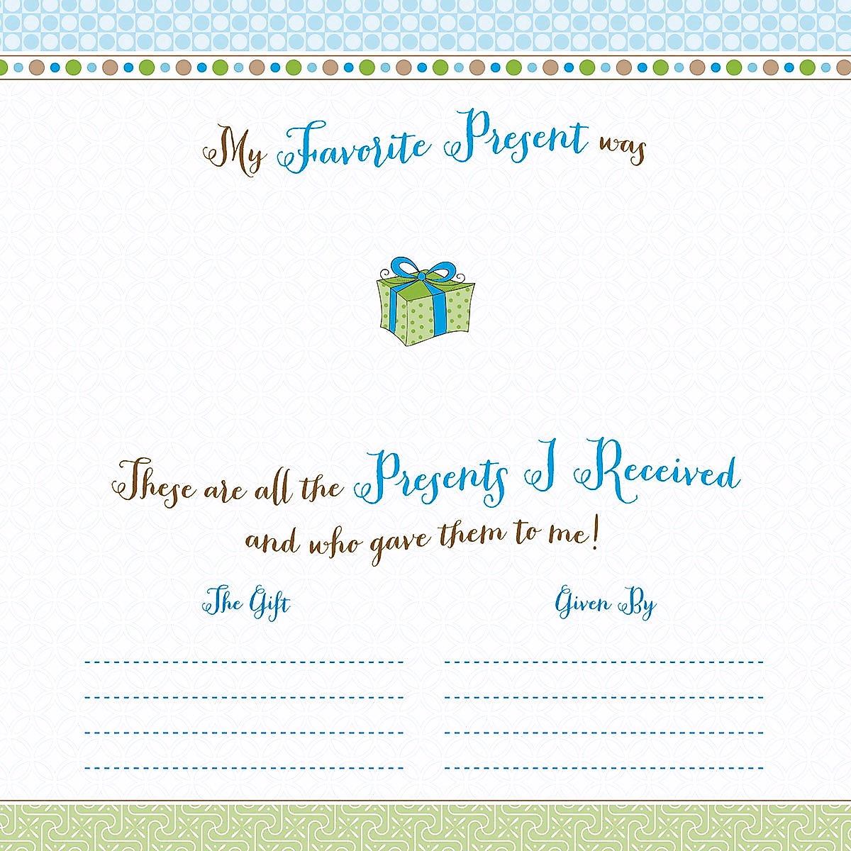 Lillian Rose 1st Birthday Keepsake Memory Book, Blue, 7"