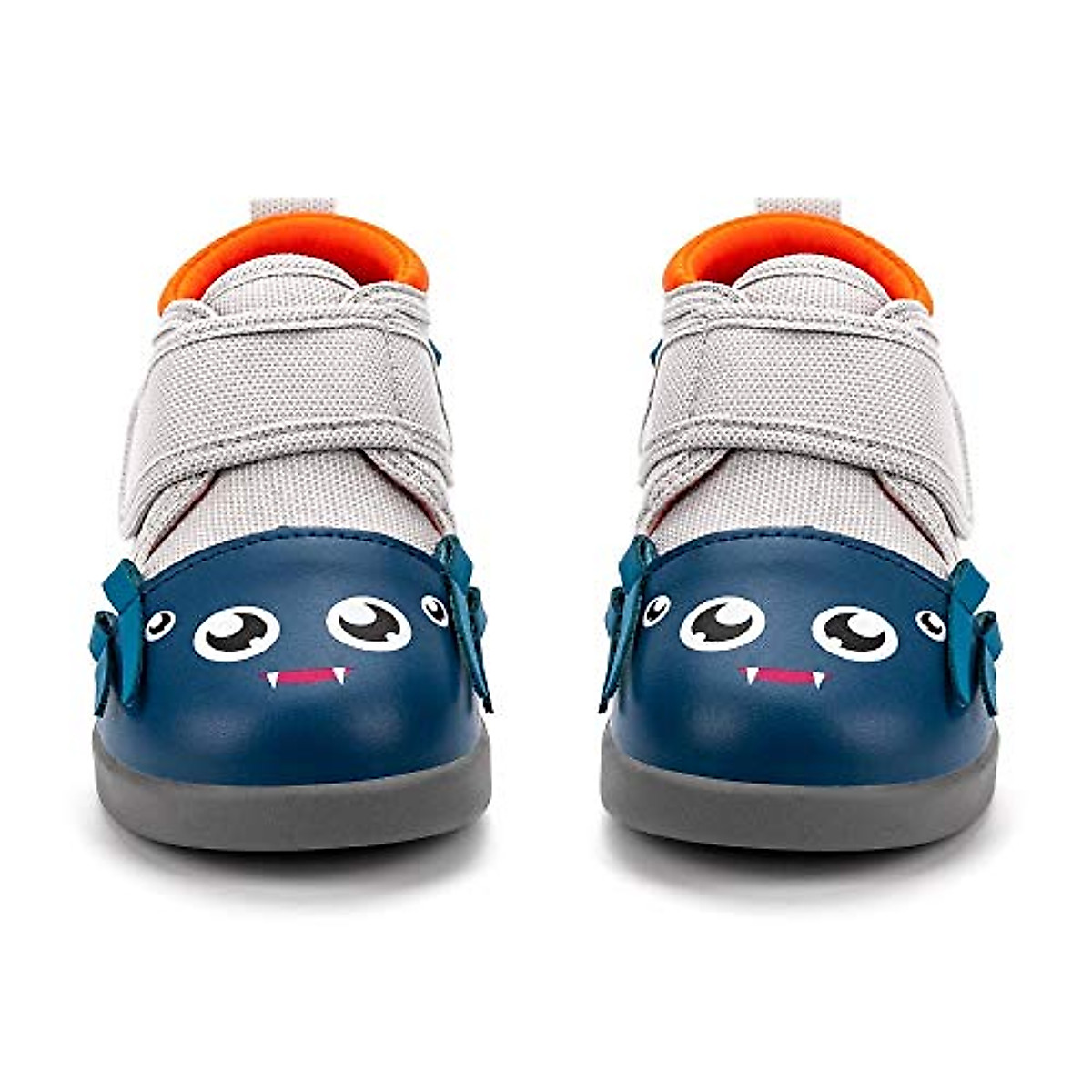 ikiki Spider Squeaky Shoes for Toddlers w/Adjustable Squeaker, Gray Girl or Boy Shoes (Size 7, Silk Von Webster)