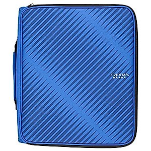 Five Star 2 Inch Zipper Binder, 3 Ring Binder, 6-Pocket Expanding File, Durable, Color Selected for You, 1 Count (29592)