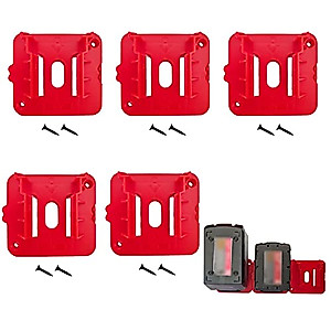 UOSXVC 5Packs Battery Holders for Milwaukee 18V Mount Fit for M18 Battery