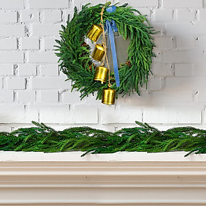 Jutom Christmas Real Touch Norfolk Pine Garlands Artificial Greenery Faux Christmas Norfolk Pine Garlands for Holiday Seasonal Indoor Home Decor Mantle(2 Pcs,60 Inches)