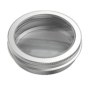 6 Pcs 4 Ounce Aluminum Cans Transparent Top Screw Lid Metal Storage Tins Containers for Storing Spices, Candies, Lip Balm