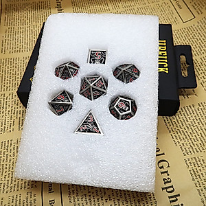 DND Dice,Hollow D&D Metal Dice,Octopus Monster Dice Set with Gift Box,7 PCs Steampunk Dungeons and Dragons Games Set for RPG,MTG,Pathfinder,Copper BF D and D Dice Set (Octopus Ancient Nickel RF)