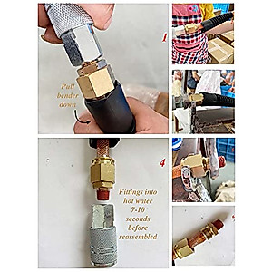 SANFU Polyurethane(PU) Reinforced 3/8”ID x 100ft Air Hose, 300PSI Wear Resistant with 3/8” Reassembled Industrial Quick Coupler and Plug, Bend Restrictor, Brown(100’)