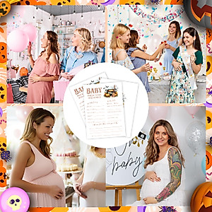 TIOFUNO Halloween Baby Shower Games, Baby Predictions and Advice Cards, 5x7 in, Halloween Baby Shower Party Favor Decorations Supplies - A01