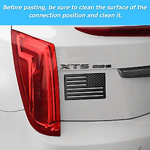 BESULEN 3D American Flag Emblem Decal, 2 Pack Acrylic Cut-Out Military Patriotic Sticker, Matte Black Auto Bumper Door Window USA Flag Emblem, Car Exterior Accessories for Truck, SUV, Motorcycle