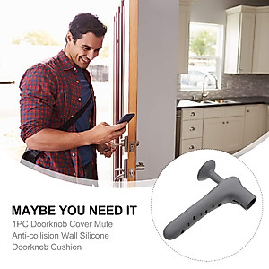 Silicone Door Handle Cover Sleeve Safety Door Knob Protector Cover Guarder Crashproof Suction Cup Door knob Cushion Grey