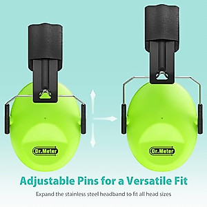 Dr.meter Ear Muffs for Noise Reduction, Green+Blue