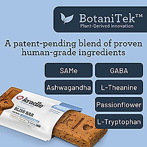 Kradle Bliss Bar Dog Calming Chews, Soft Bake (6 Pack), Dog Anxiety Relief for Separation Anxiety, Thunder, Car Rides, Fireworks and Stress, with BotaniTek Calming Formula, Peanut Butter Bacon Flavor