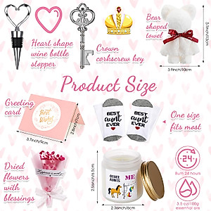 Yaomiao Mother's Day Aunt Gifts Ideas Best Aunt Ever Gifts from Niece Nephew Thank You for Being My Auntie 20 oz Travel Mug with Candle Auntie Makeup Tote Bag Socks for Women Holiday Birthday