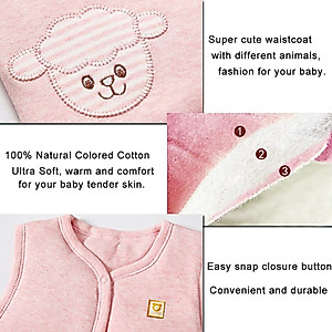 Monvecle Baby Warm Vests Unisex Infant to Toddler Padded Waistcoat (2T-3T, Pink)