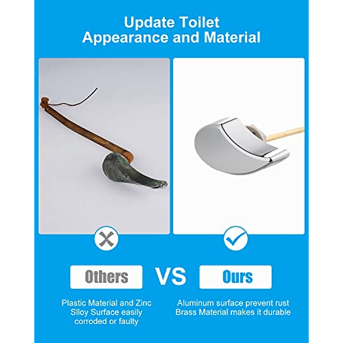 Hibbent 2 Pack Flush Tank Lever Compatible with TOTOTHU004-CP Trip Lvr for St701Cst854884, Toilet Trip Lever in Polished Chrome