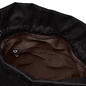Kangol Shoulder Bag, Thick Cotton Canvas, Drawstring Bag, Black