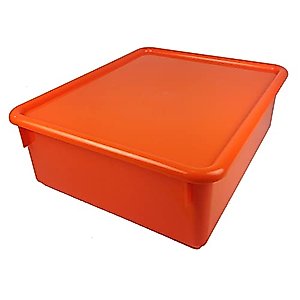 Romanoff Double Stowaway Tray with Lid, Orange