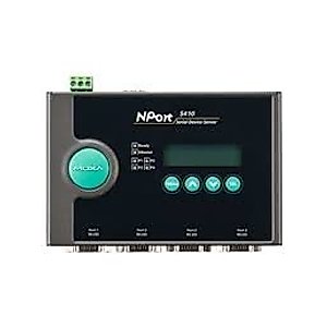 MOXA NPort 5410 w/Adapter - 4 Ports RS-232 Serial Device Server, 10/100 Ethernet, DB9 Male