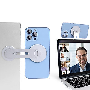 WeLohas Magnetic Phone Holder for Laptop,Continuity Camera Mount for iOS 16/macOS 13 Ventura,Suitable for iMac,Desktop Computer,Tesla Model 3/X/Y/S & iPhone 14/13/12,Adjustable Laptop Phone Holder