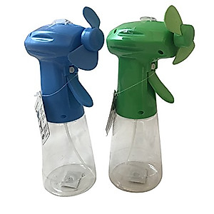 Misting Fan Spray Bottles Personal Cooling Water Spray Mist Battery Powered Handheld Fans Set Portable for Spring Break Travel or Vacation, Set of 2