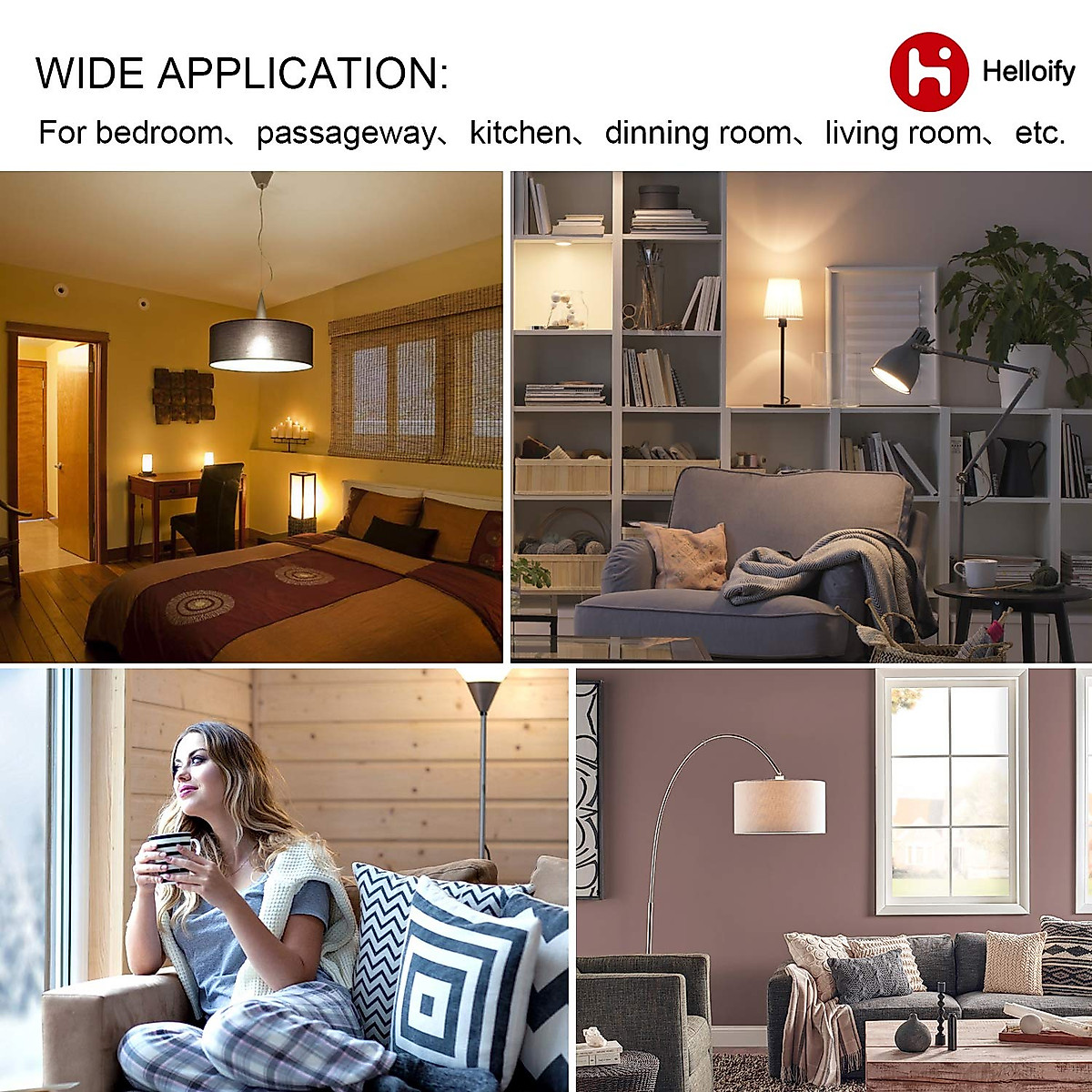 helloify Dimmable R20/BR20 LED Flood Light Bulb, 7W, 50W Equivalent, 5000K Daylight White, 600lm Each, Energy Saving Lamp for Office/Home, E26 Screw Base, 6 Count (Pack of 1)