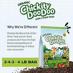 Chickity Doo Doo All Purpose 4lb 2-4-3 | Garden Food | Home and Garden Fertilizer | All Purpose Organic Plant Food
