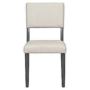 Goozio 5-Piece Retro Round Dining Table Set with Curved Trestle Style Legs and 4 Upholstered Chairs for Kitchen Room,Dark Gray