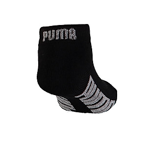 PUMA KIDS' 6 PACK LOW CUT SOCKS (9-11, Black with Grey)