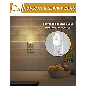 DORESshop LED Night Light, Baby Night Light [4 Pack], Plug in Night Light with Auto Dusk to Dawn Sensor, Adjustable Brightness Night Light for Kids, Bathroom, Bedroom, Nursery Room, Soft White 3000k