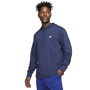 Nike Men's NSW Club Pullover Hoodie Jersey, Midnight Navy/(White), Medium