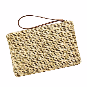 VALICLUD Straw Bag s for Women Woven Bag Straw Purse Straw Clutch Hand Bags Purses for Women Shoulder Bag Girl Wallet Woman Wallet Staw s for Wallet for Women Small Zipper Miss Tote Handbag
