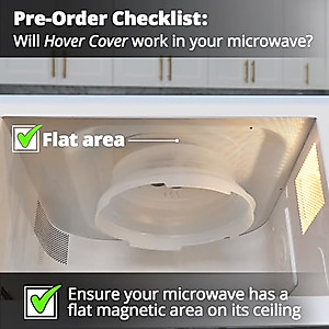 HOVER COVER Magnetic Microwave Cover for Food | Clear Microwave Splatter Cover | Microwave Plate Cover with Steam Vents | Food Grade Dish Cover | BPA-Free | Dishwasher Safe | Black Collapsible