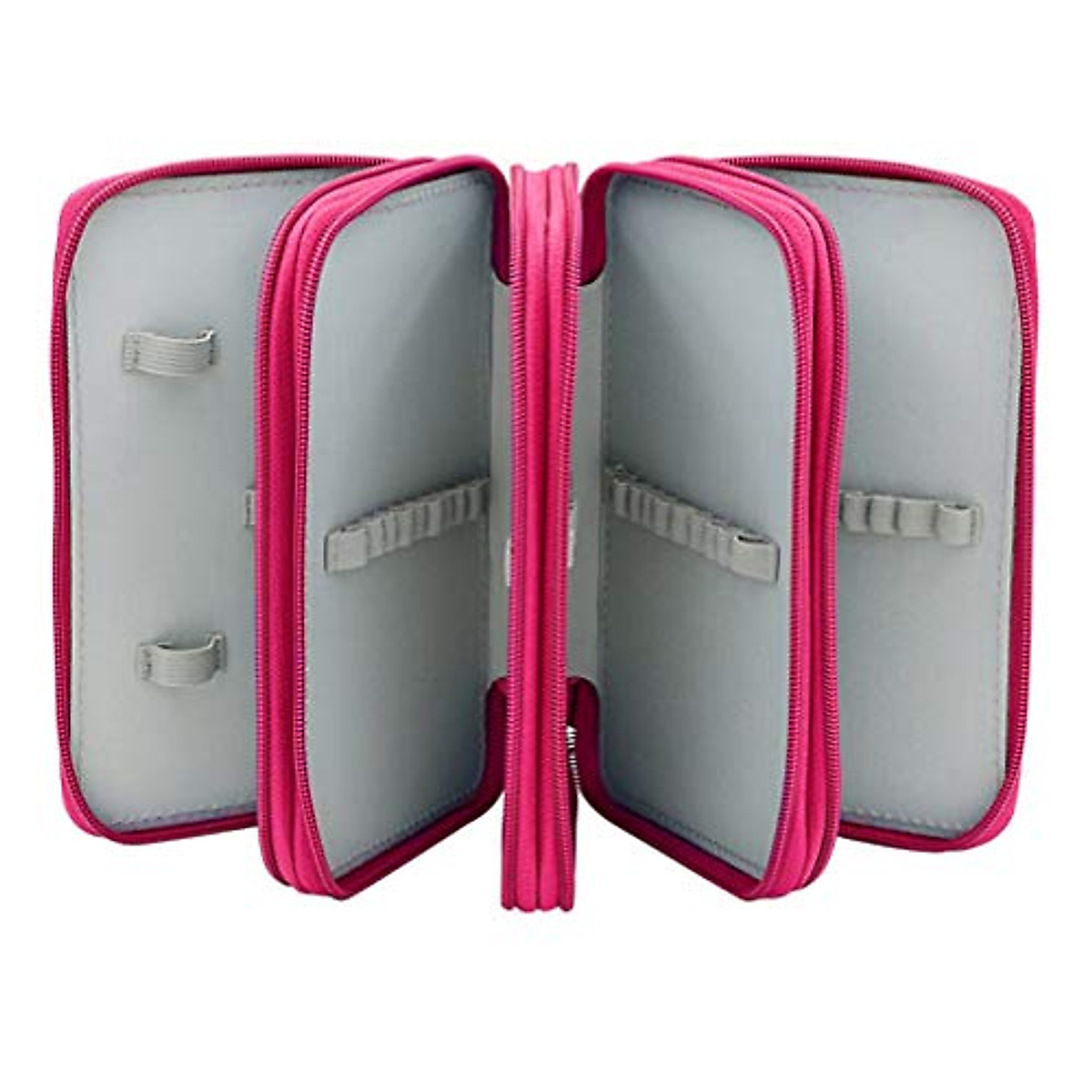 Tofficu 72 Slots Pencil Holder Organizer 4- Layer Colored Pencil Case Stationary Box with Zipper Students Pen Pouch Bag for Art School Office Travel (Rosy)