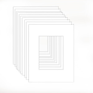 Frame Amo 8x10 White Mat for Picture Frame, Bevel Cut 3.5x5.5 Opening for 4x6 Photo, White Core, 10-Pack
