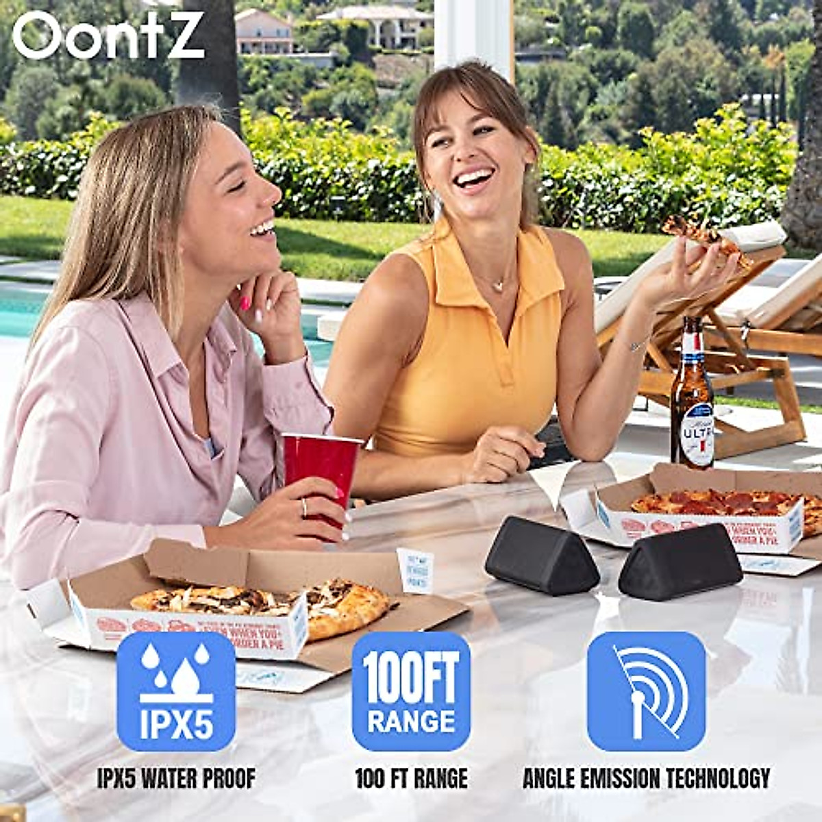 OontZ Angle Solo - Bluetooth Portable Speaker, Compact Size, Surprisingly Loud Volume & Bass, 100 Foot Wireless Range, IPX5, Perfect Travel Speaker, Bluetooth Speakers by Cambridge Sound Works (Black)