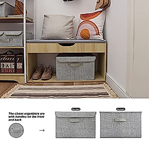GRANNY SAYS Storage Bins with Lids, Fabric Storage Boxes, Closet Organizers and Storage for Clothes Large Storage Boxes for Organizing Wire Shelves Closet Bookshelf, Gray, 2-Pack