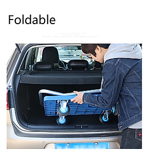 Hand Trucks Push Cart Trolley Plastic Panel and Foldable Handle for Easy Storage and Mute 360 Degree Swivel Wheels for Transport Push Cart (Size : 72 * 48-200-mute)