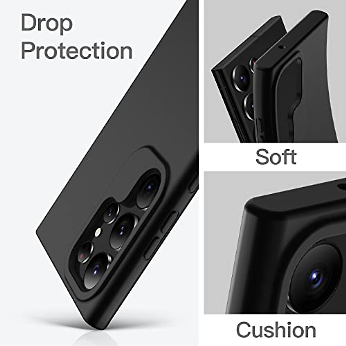 JETech Slim Fit Case for Samsung Galaxy S23 Ultra 5G 6.8-Inch, Soft TPU Thin Protective Phone Cover with Matte Finish, Shockproof (Black)