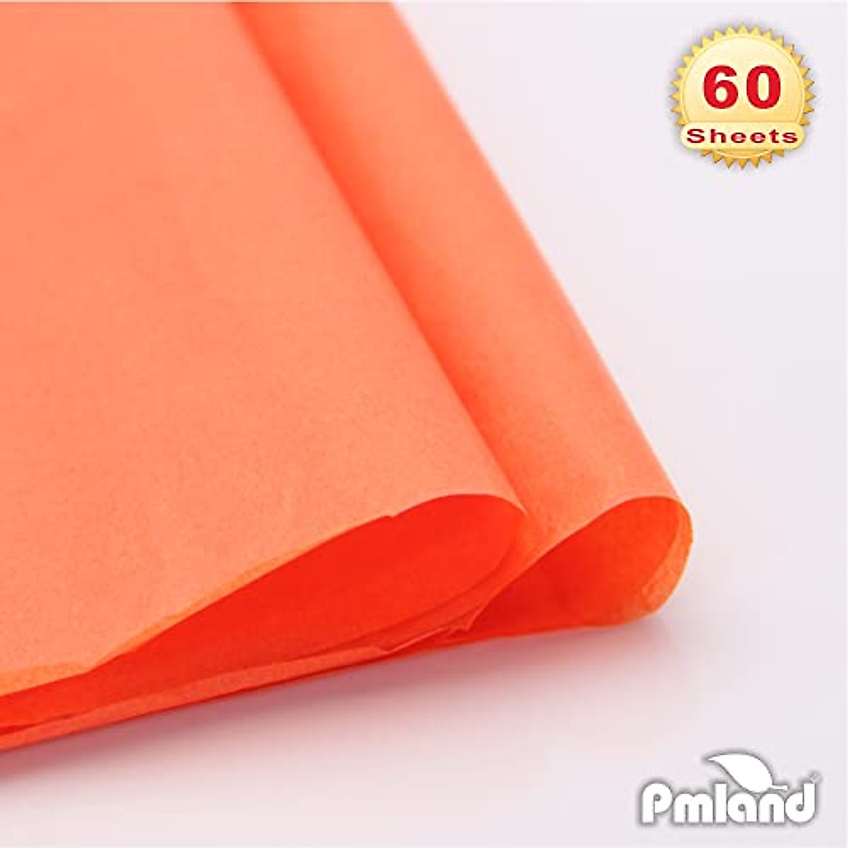 PMLAND Gift Wrapping Tissue Paper - Orange Color - 26 Inches x 20 Inches 60 Sheets