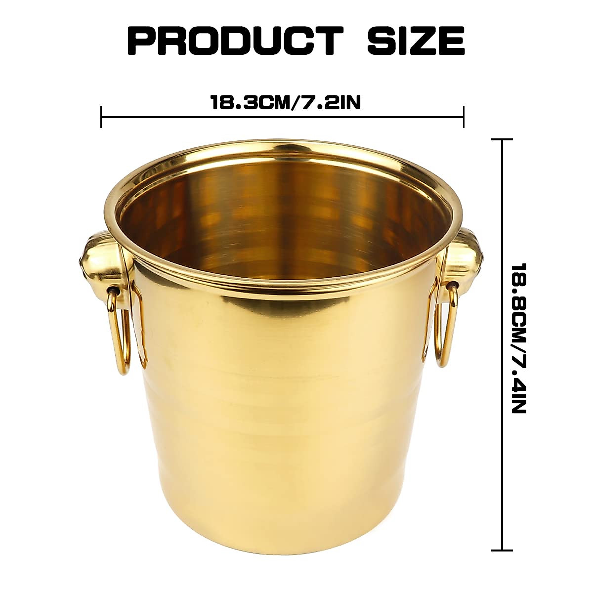 LNQ LUNIQI Metal Ice Buckets 3L Insulated Ice Bucket Stainless Steel Ice Bucket Wine Champagne Bucket Beer Bottles Cooler for Home Restaurant Hotel Catering Party Bar （Golden）
