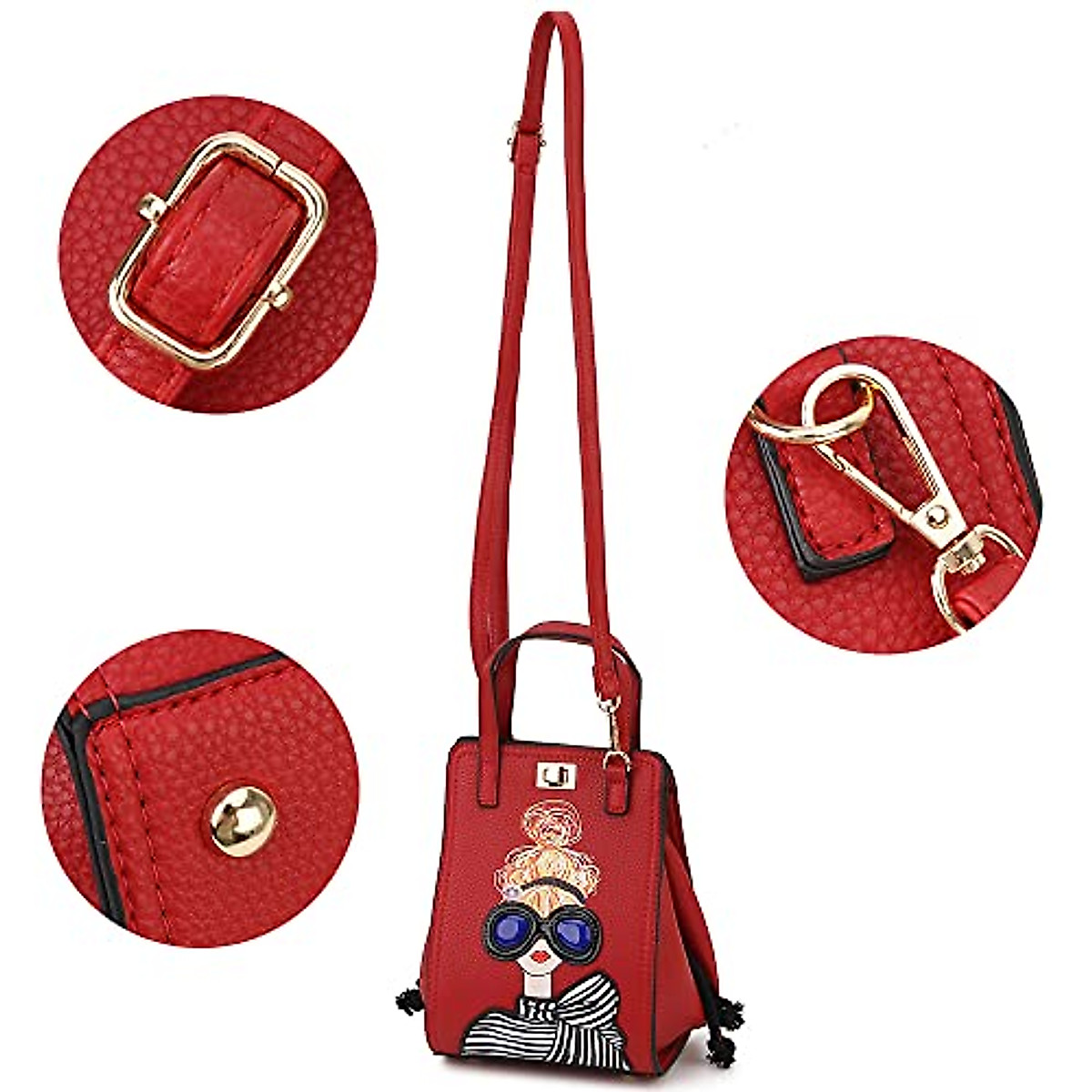 ENJOININ Novelty Lady Face Purses and Handbags for Women Funky Top Handle Satchel Tote Crossbody Shoulder Bags