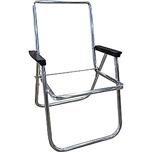 Lawn Chair USA Classic Lightweight Folding Lawn Chair Frame, Durable Rust Free Aluminum Frame, Handmade in USA, DIY Crafts for Adults (Black Arms)