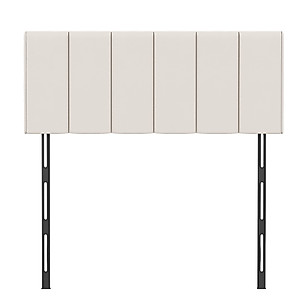 HAOBO Home Upholstered Headboard Foldable King Size Headboards Eastern King/California King Faux Leather Panel with Height Adjustments-White