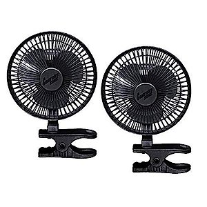 Comfort Zone CZ6C 6-Inch 2-Speed Clip-On Fan (Black, 2 Fans)