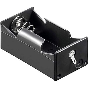 Single D Battery Holder with Solder Lugs, Plastic (2.70" x 1.45 x 1.22")