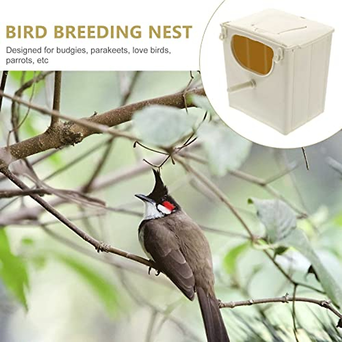 balacoo Bird Cage Parrot Breeding Box Nesting Box: 2pcs Parakeet Bird Nest House Cage Mounted Plastic Hanging Bird Hut for Finch Cockatiel Budgie Conure Parrot
